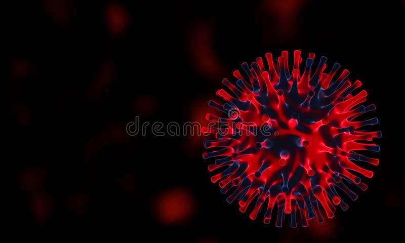 3D Microscopic Covid-19 Pandemic. Red Corona Virus Mutation Stock ...