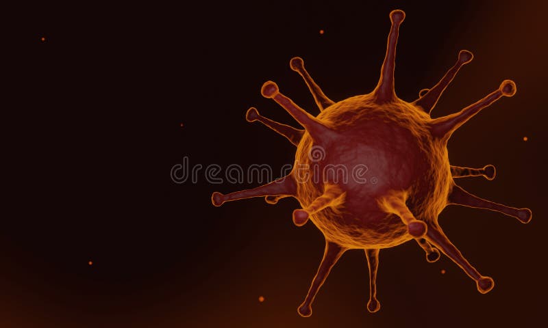 3D Microscopic Covid-19 Spiked Virus. World Pandemic Stock Illustration ...