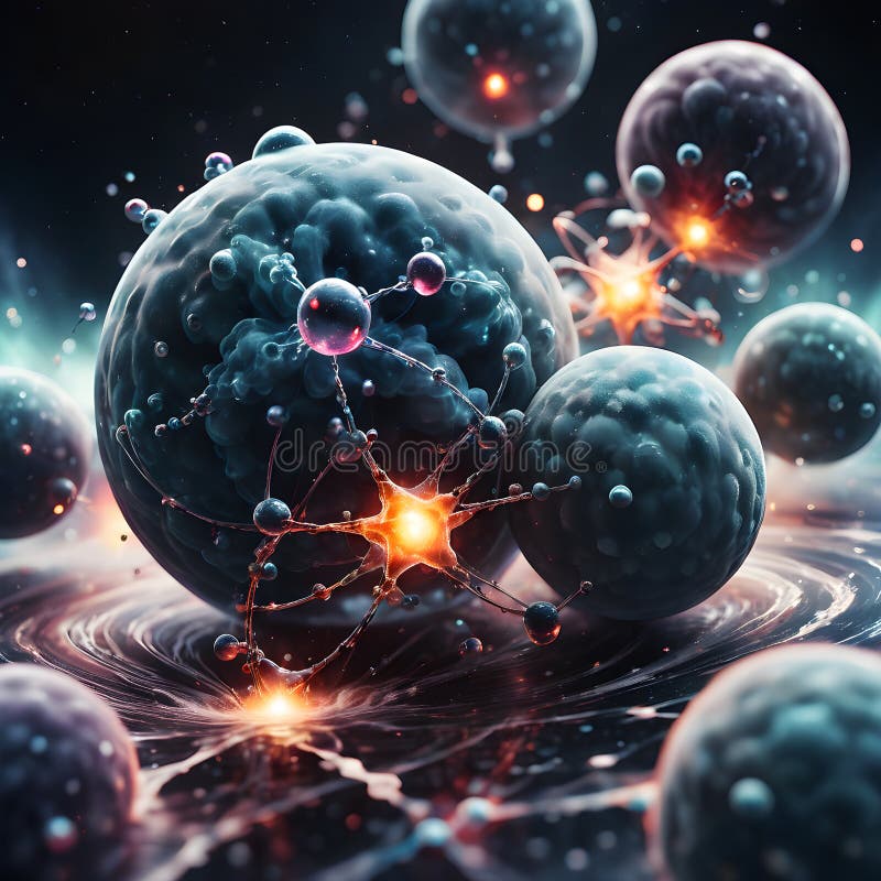 3D Microscopic Image of Atoms with Electrons, Neutrons, and Protons on ...