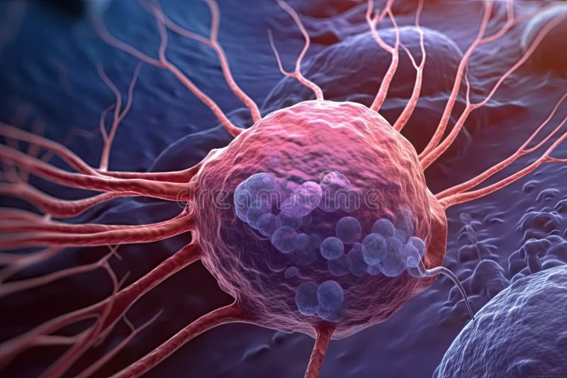 3D Microscopic View of a Tumor Cell Stock Illustration - Illustration ... 3D Microscopic View of a Tumor Cell Stock Illustration - Illustration ...