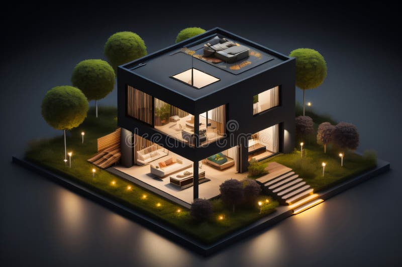 3d Miniature Modern Luxury House Stock Illustrations – 227 3d Miniature ...