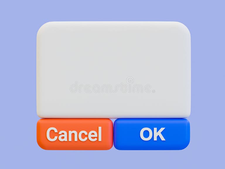 3d Minimal Blank Dialog Box. a Pop-up Alert Message with Copy Space ...