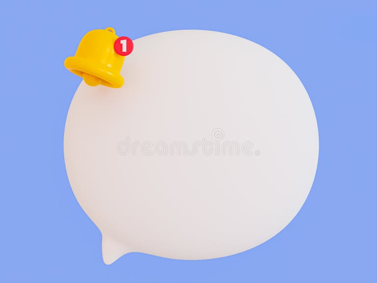 3d Minimal Blank Message Bubble. C. Notification Box. Reminder Speech ...