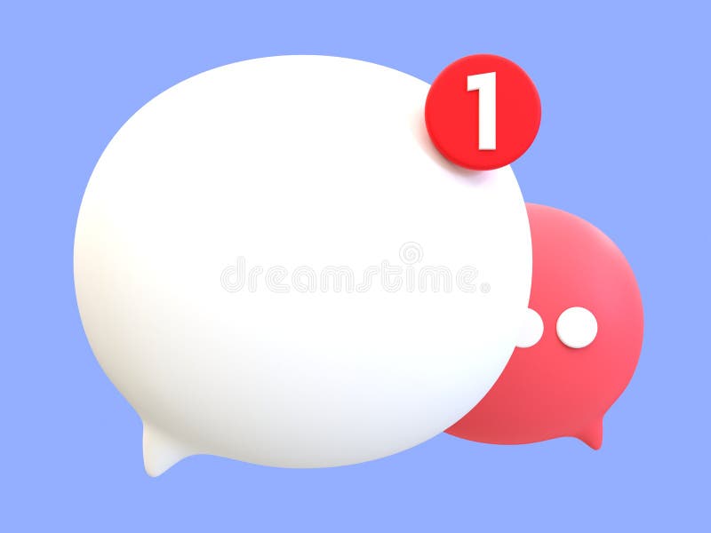 3d Minimal Blank Message Bubble. Notification Box. Reminder Speech ...