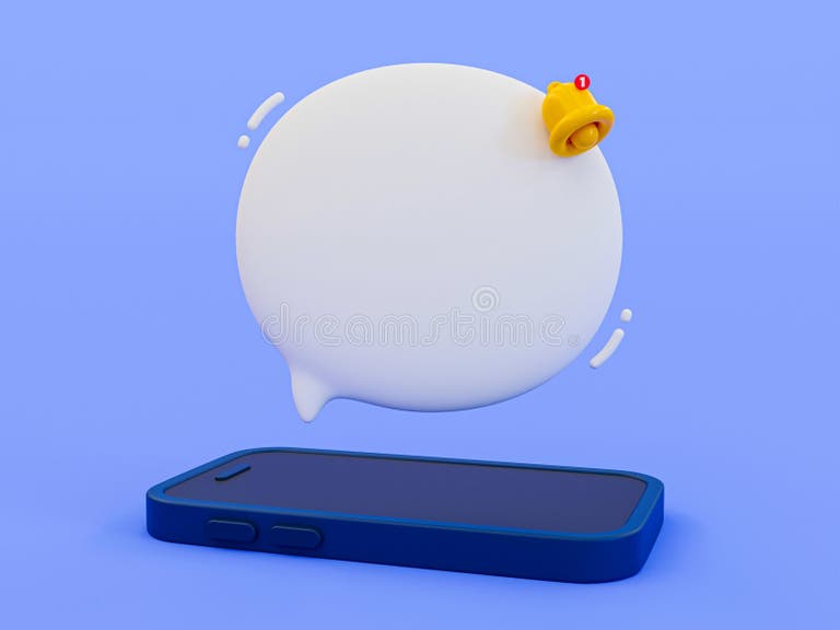 3d Minimal Blank Message Bubble. Notification Box Stock Illustration ...