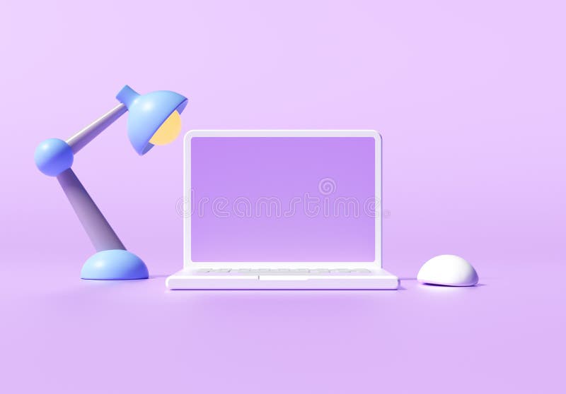 3D Minimal Desktop with Blank Screen Mockup, Empty Screen for Text, and ...