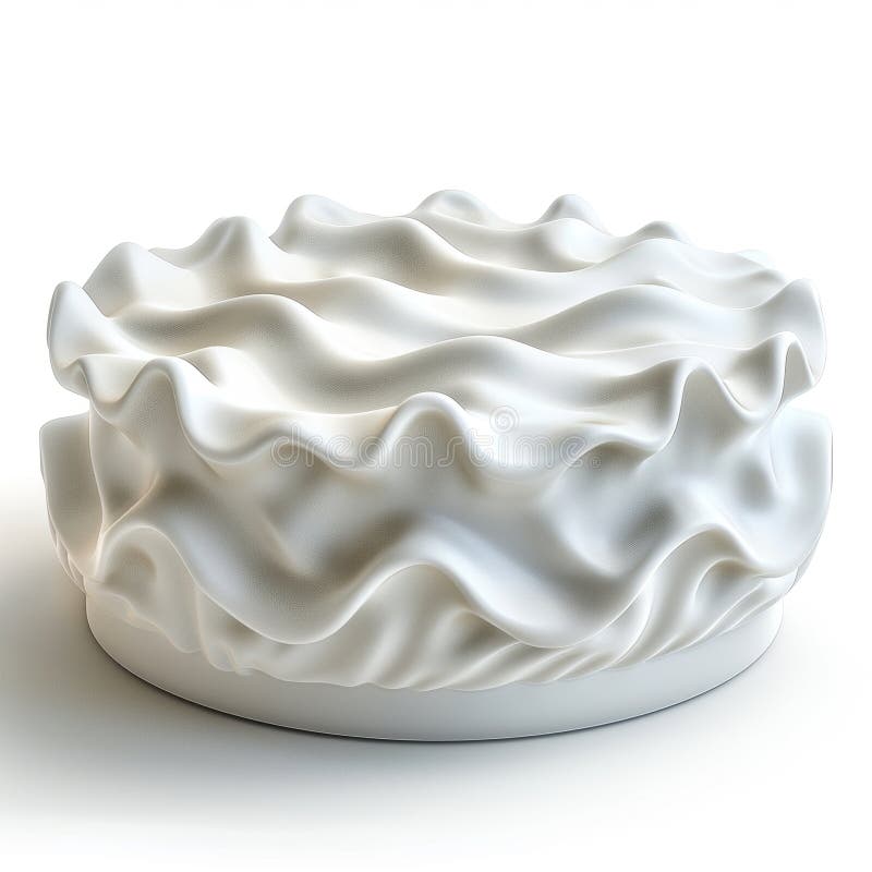 3D Minimal Element with Abstract Wavy Design in White Modern and ...
