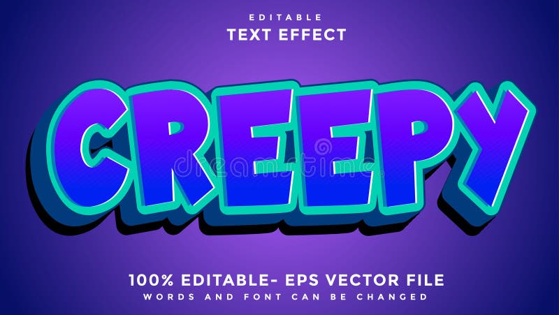 3d Minimal Gradient Creepy Editable Text Effect Design Template, Effect ...