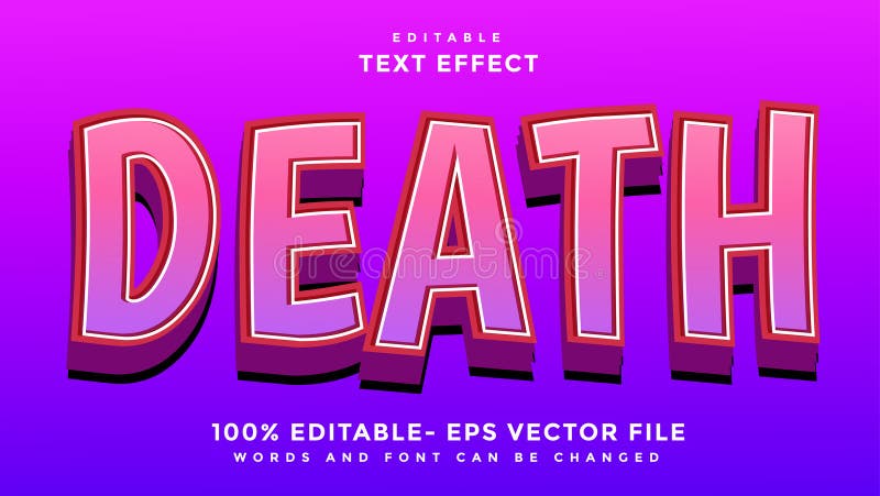 3d Minimal Gradient Death Editable Text Effect Design Template, Effect ...