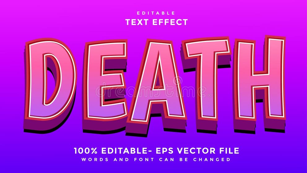 3d Minimal Gradient Death Editable Text Effect Design Template, Effect ...