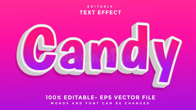 3d Minimal Gradient Word Candy Editable Text Effect Design Template ...