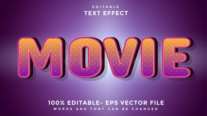 3d Minimal Gradient Movie Editable Text Effect Design Template, Effect ...