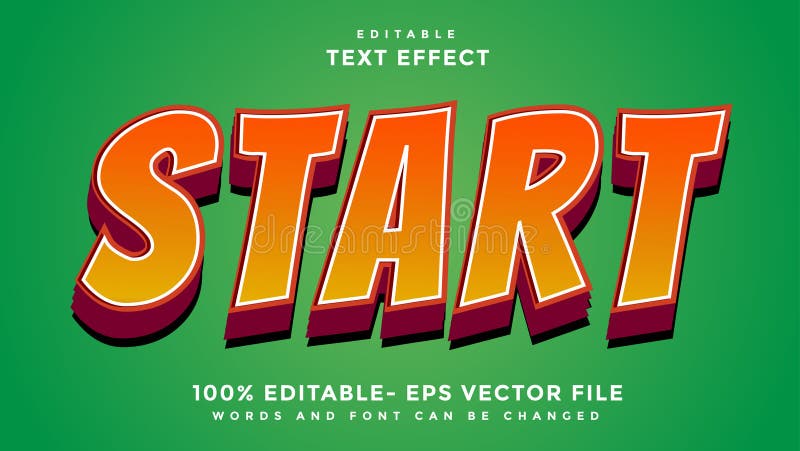 3d Minimal Gradient Start Editable Text Effect Design Template, Effect ...