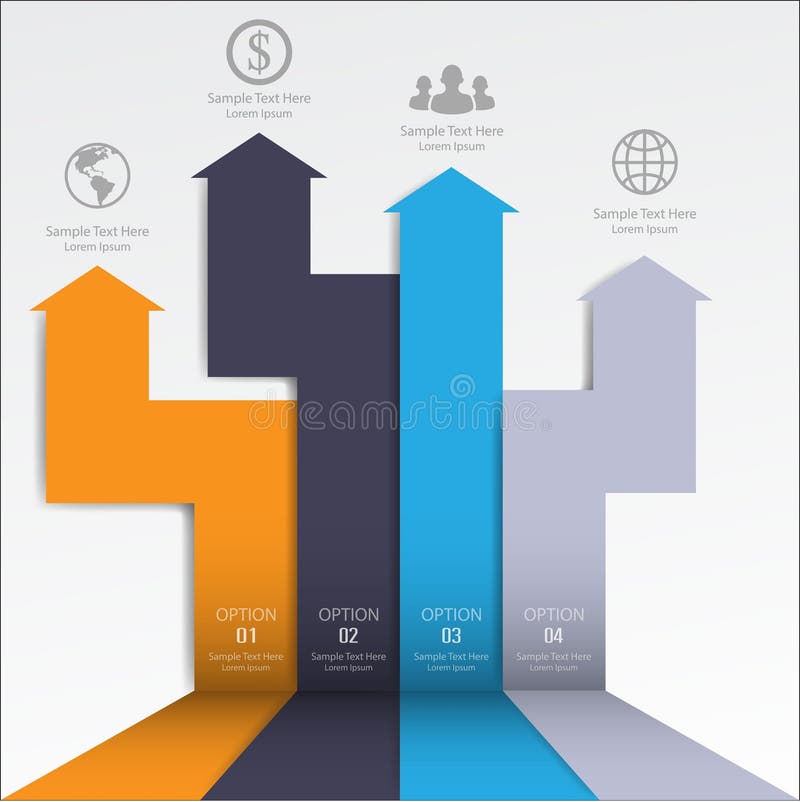 3d Minimal Infographics Arrow. Vector/illustration. Stock Vector ...