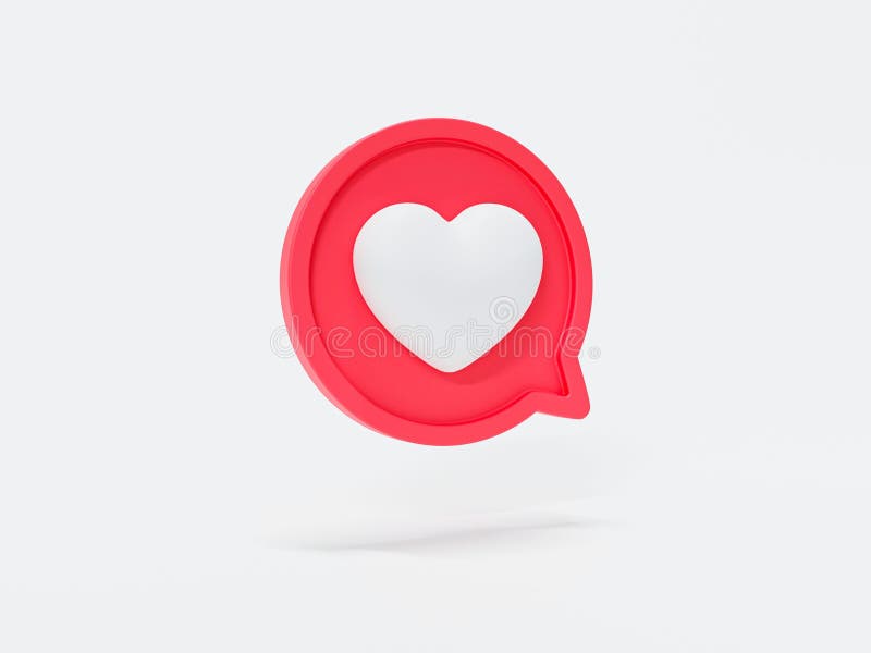 3d Minimal Love Chat Icon. Valentine Compositions. Romantic Message ...