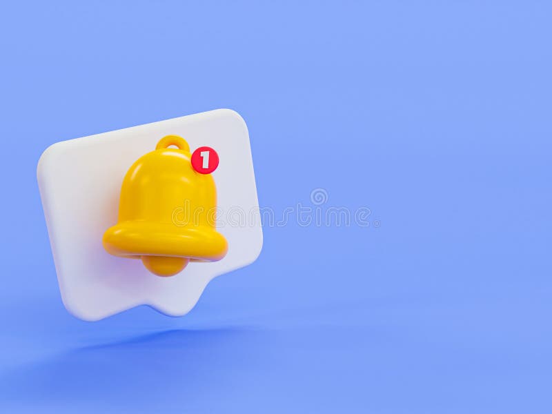 3d Minimal New Notification Alert. New Update Reminder. a Bell Icon ...