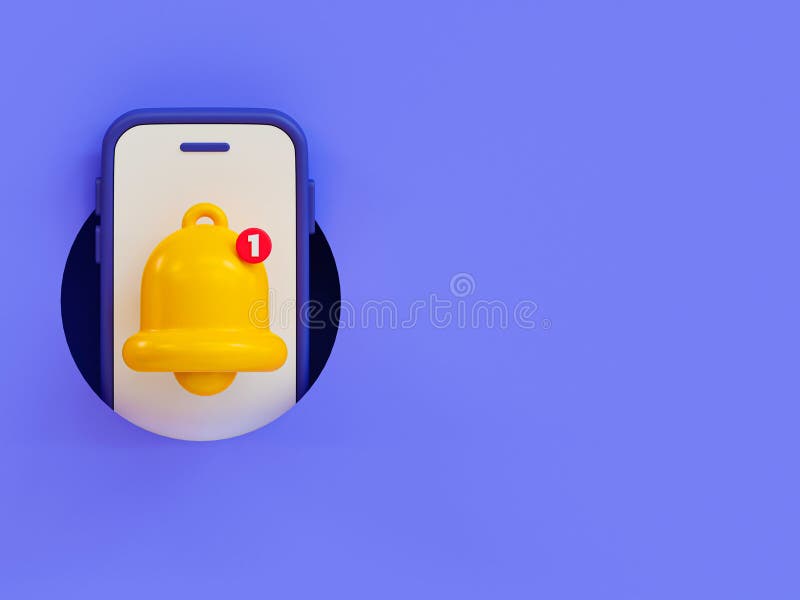 3d Minimal New Notification Alert. New Update Reminder. a Bell Icon ...