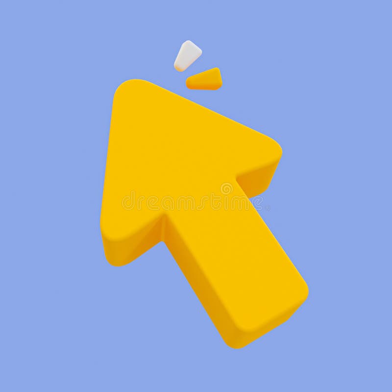 3d Minimal Orange Cursor Computer Mouse Pointer Cursor Stock