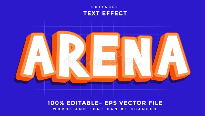 3d Minimal Arena Editable Text Effect Design Template, Effect Saved in ...