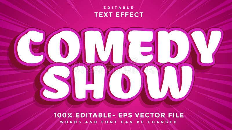 3d Minimal Comedy Show Editable Text Effect Design Template, Effect ...