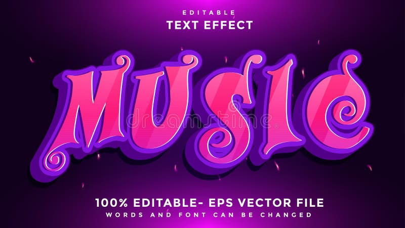 3d Minimal Music Editable Text Effect Design Template, Effect Saved in ...