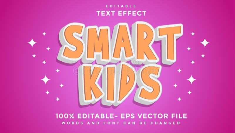 3d Minimal Smart Kids Editable Text Effect Design Template, Effect ...