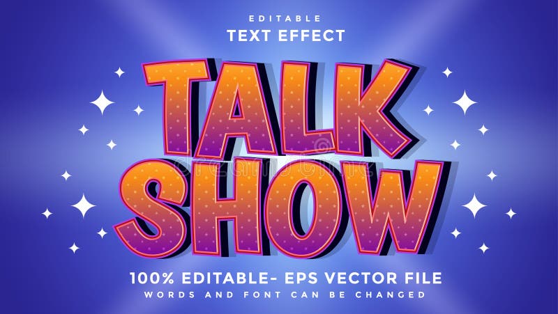 3d Minimal Talk Show Editable Text Effect Design Template, Effect Saved ...