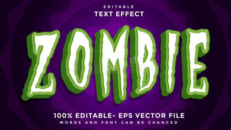 3d Minimal Zombie Editable Text Effect Design Template, Effect Saved in ...