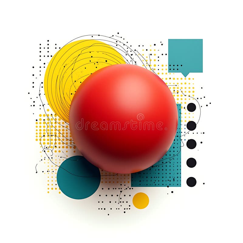 3D Minimalist Red Ball with Matte Texture Stock Illustration ...