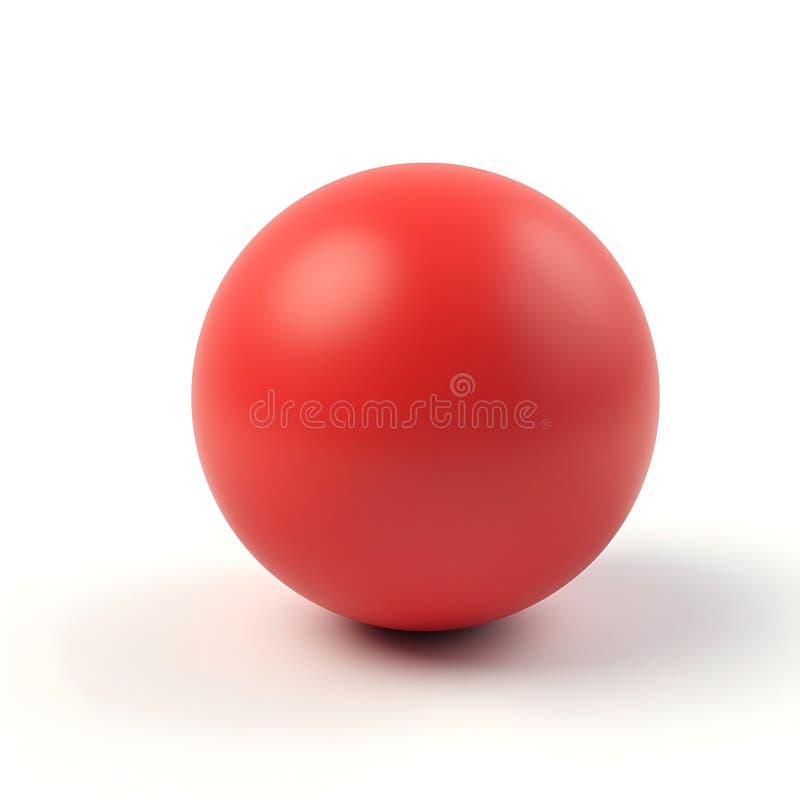 3D Minimalist Red Ball with Matte Texture Stock Illustration ...
