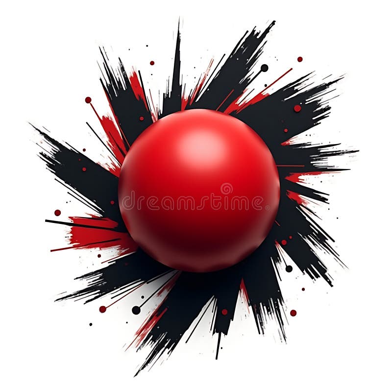 3D Minimalist Red Ball with Matte Texture Stock Illustration ...