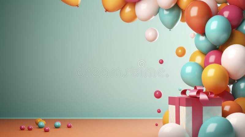 3d Minimalistic Birthday Celebration Composition with Blank Space Stock ...
