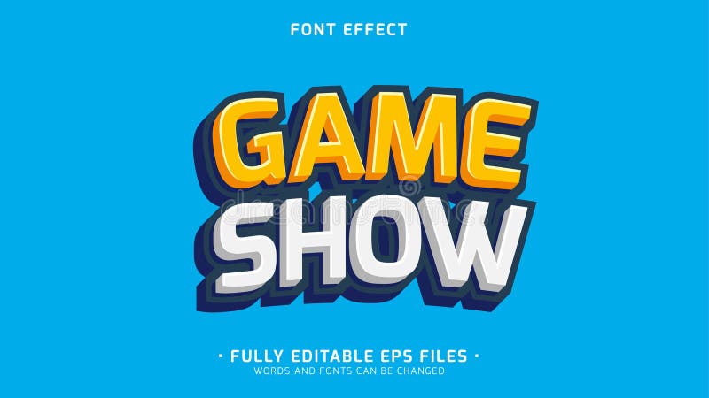 3d Minimalists Sticker Style Vector Text Effect with Game Show Word ...