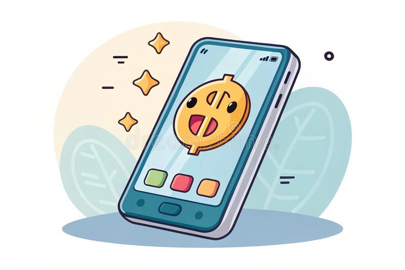 3D Mobile Dollar Payment App Icon Stock Illustration - Illustration of ...