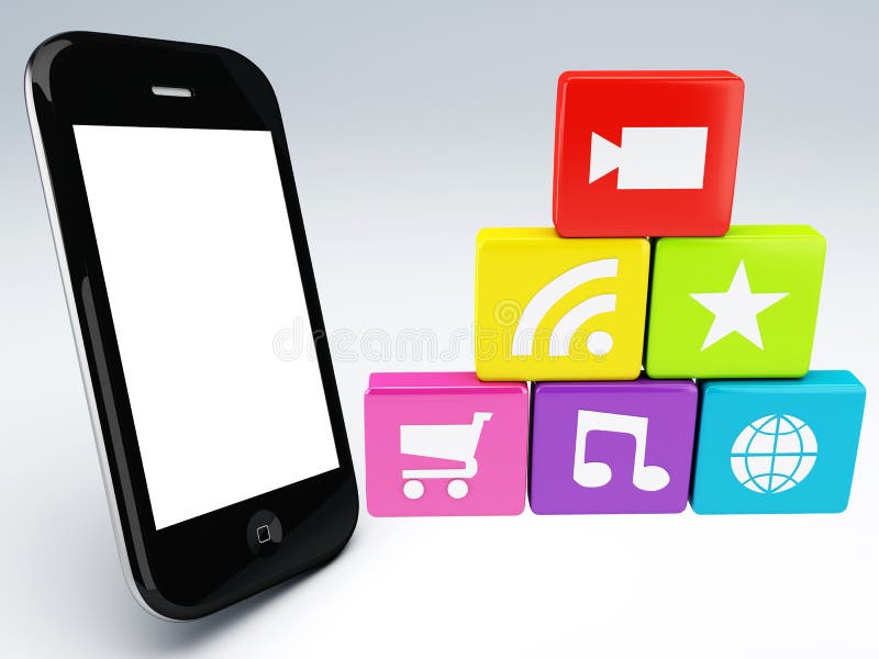 3d mobile phone app wifi editorial stock photo. Illustration of ...