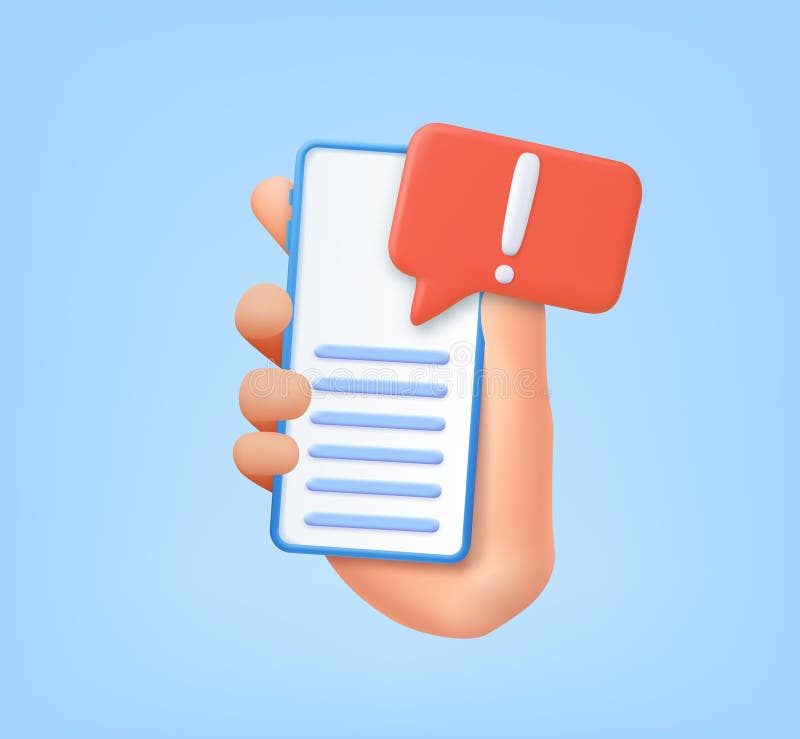 3d Mobile Phone Attention Signal Exclamation Point Stock Vector ... 3d Mobile Phone Attention Signal Exclamation Point Stock Vector ...