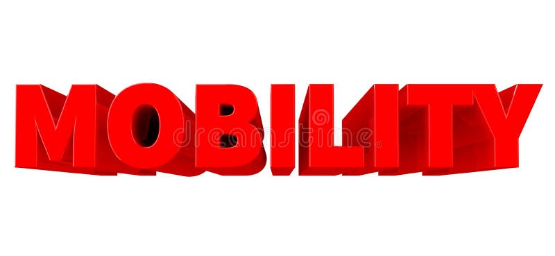3D MOBILITY Word EXPLANATION Word Isolated on White Background 3d ...