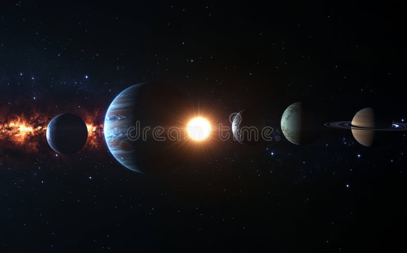 3D Mock-up of the Solar System - Including All Planets. 5K Realistic ...