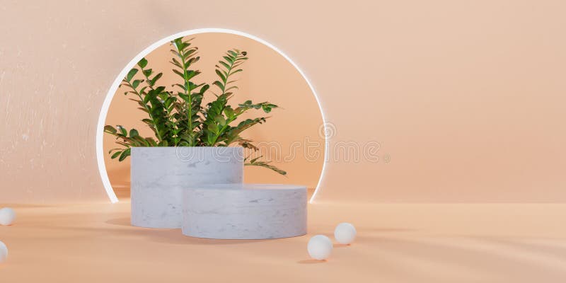3d Mock Up, Tree and Product Presentation. 3D Rendering Stock ...
