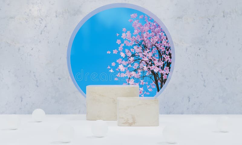 3d Mock Up, Tree and Product Presentation. 3D Rendering Stock ...