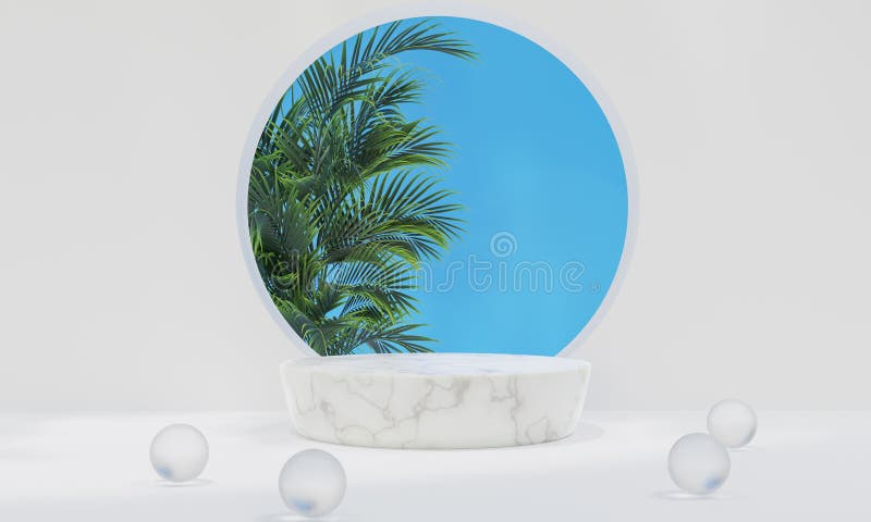 3d Mock Up, Tree and Product Presentation. 3D Rendering Stock ...