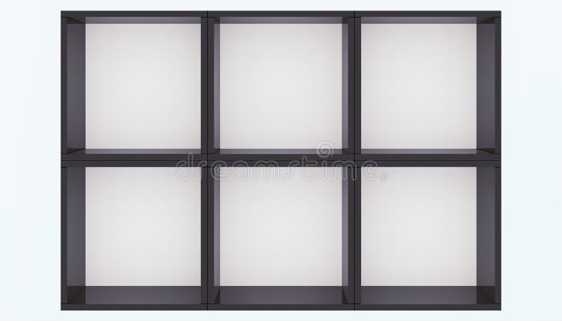 3D Mockup of Black Empty Cabinet on the Wall Stock Vector ...
