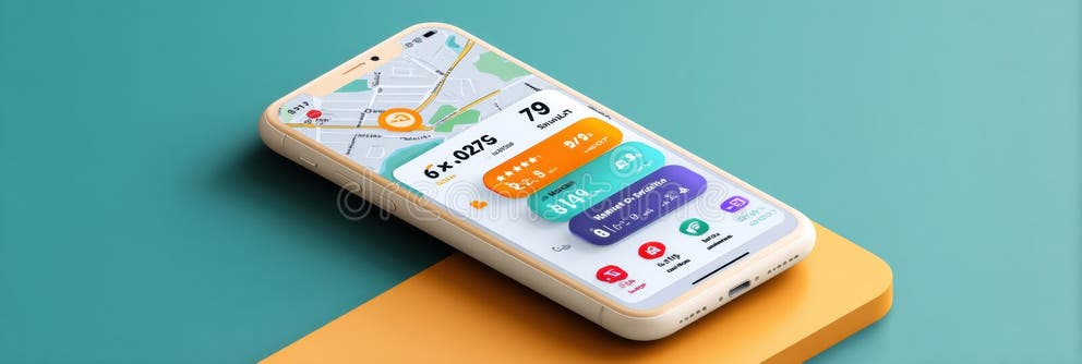 3D Mockup of a Courier App Interface Displaying Delivery Rating and ...