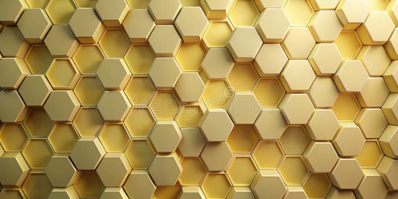3D Mockup of a Pale Yellow Hexagonal Textured Wall a Modern Design ...