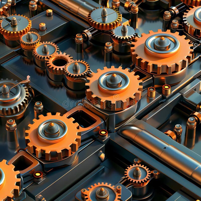 3D Model Abstract Art of Abstract Assembly Line of Interlocking ...