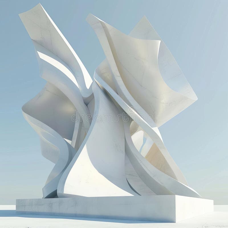 3D Model Abstract Art of Bold Sweeping Abstract Monument Celebrating ...