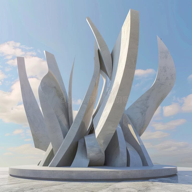 3D Model Abstract Art of Bold Sweeping Abstract Monument Celebrating ...