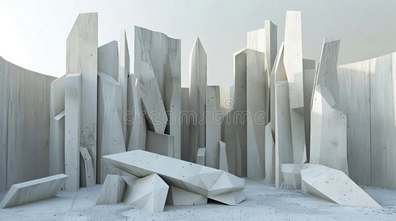 3D Model Abstract Art of Brutalist Abstract Veteran Memorial Formed ...