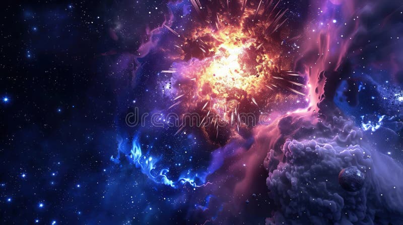 3D Model Abstract Art of Cosmic Abstract Art Depicting an Exploding ...