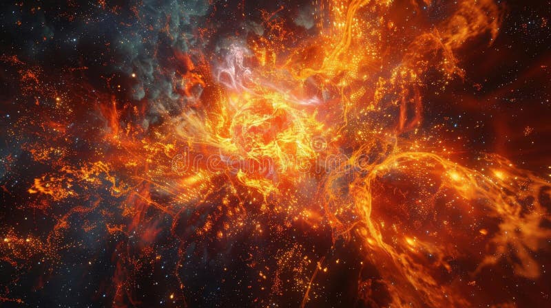 3D Model Abstract Art of Cosmic Abstract Art Depicting an Exploding ...